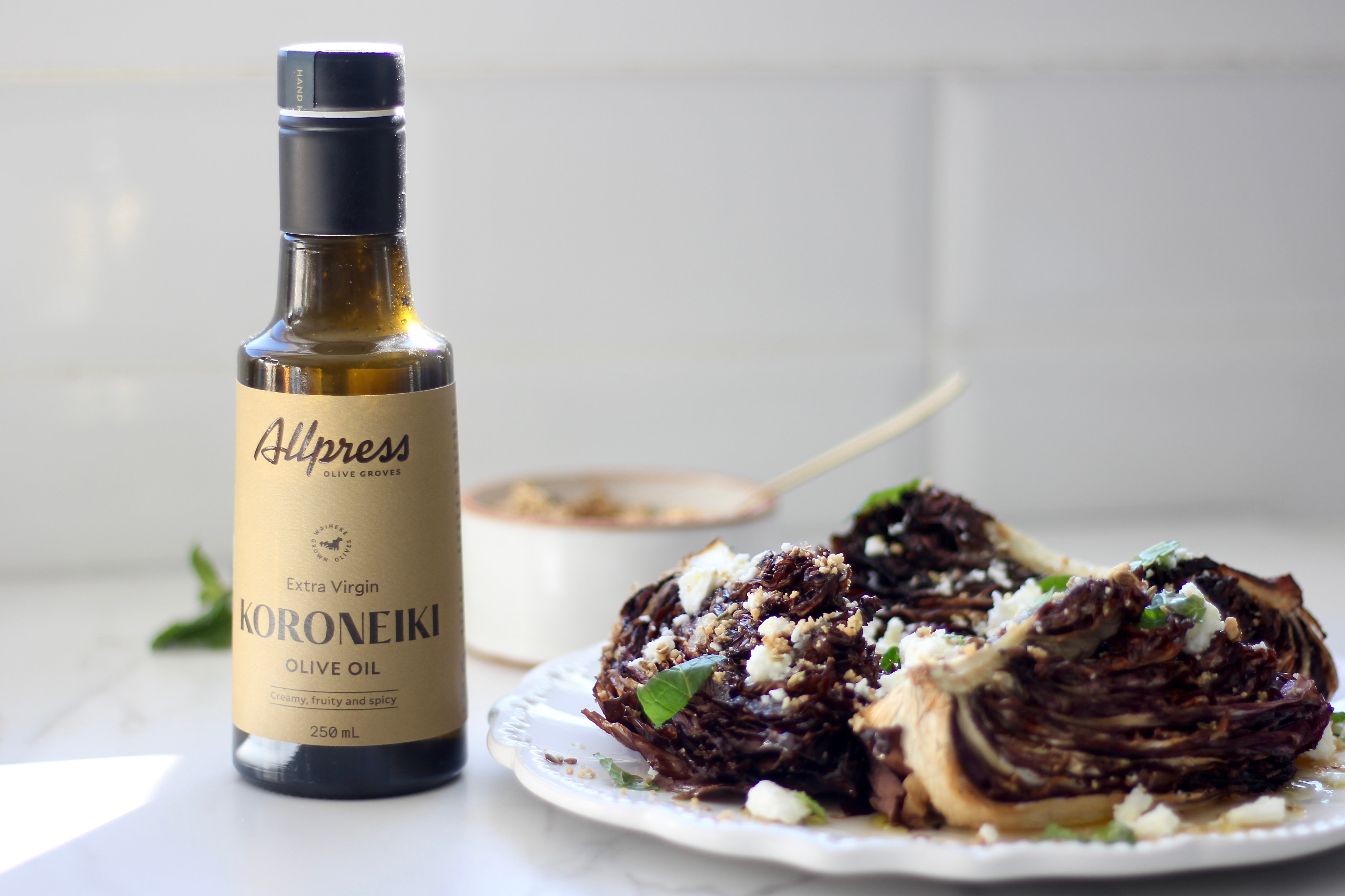 Recipe | Roasted Radicchio with Koroneiki EVOO, Honey & Hazelnut Dukkh ...