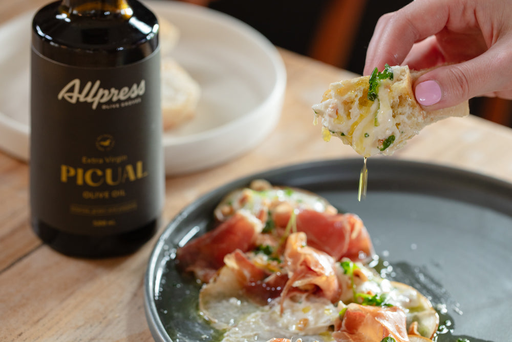 Recipe | Pear and serrano ham with burrata – Allpress Olive Groves